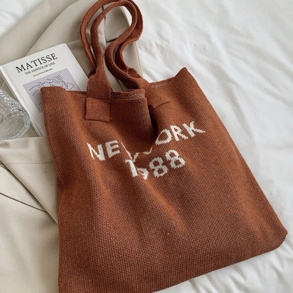 Bags | Eye Catching Brown Crochet Tote Bag | Poshmark